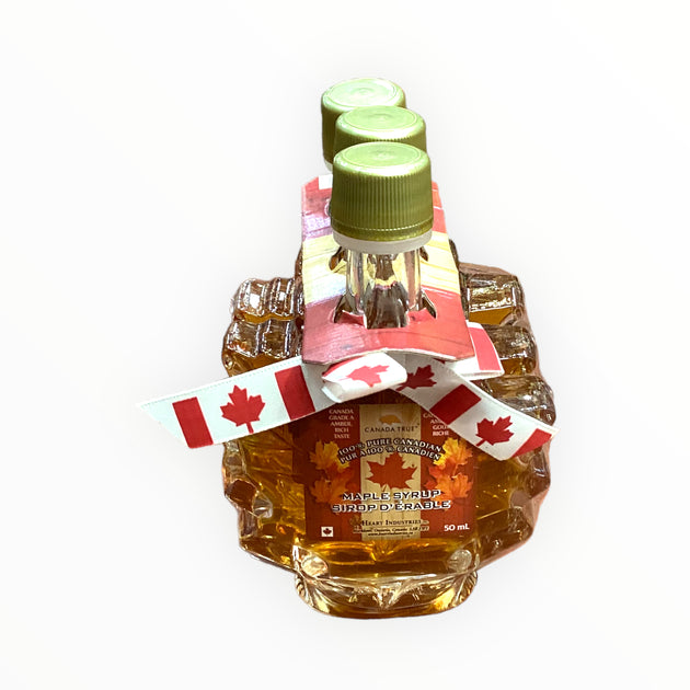 Canada True Pure Canadian Grade A Maple Syrup 3 x 50ML Maple Leaf Shap