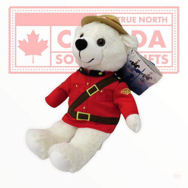 11 Inches RCMP SERGEANT POLAR BEAR CANADIAN STUFFED ANIMAL PLUSH