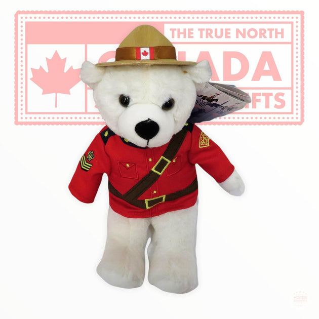 11 Inches RCMP SERGEANT POLAR BEAR CANADIAN STUFFED ANIMAL PLUSH