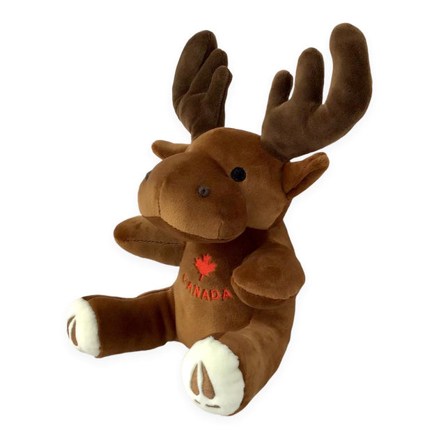 Canada Moose 8” Valved Toy | Soft Stuffed Animal with Canada Red Maple