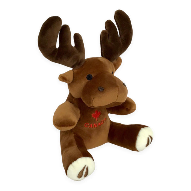 Canada Moose 8” Valved Toy | Soft Stuffed Animal with Canada Red Maple