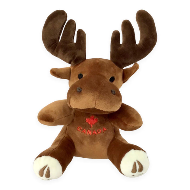 Canada Moose 8” Valved Toy | Soft Stuffed Animal with Canada Red Maple