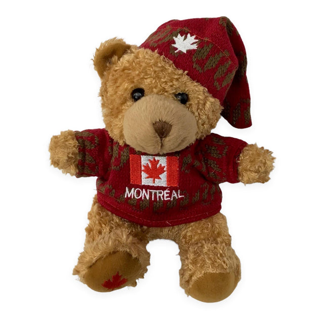 Canada Teddy Bear Plush Toy | Teddy Bear with Red Maple Leaf Sweater a
