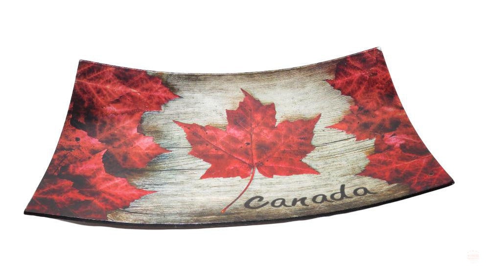 Canada Vintage Souvenir Serving Tray or Display Plate 12" Maple Leaf G