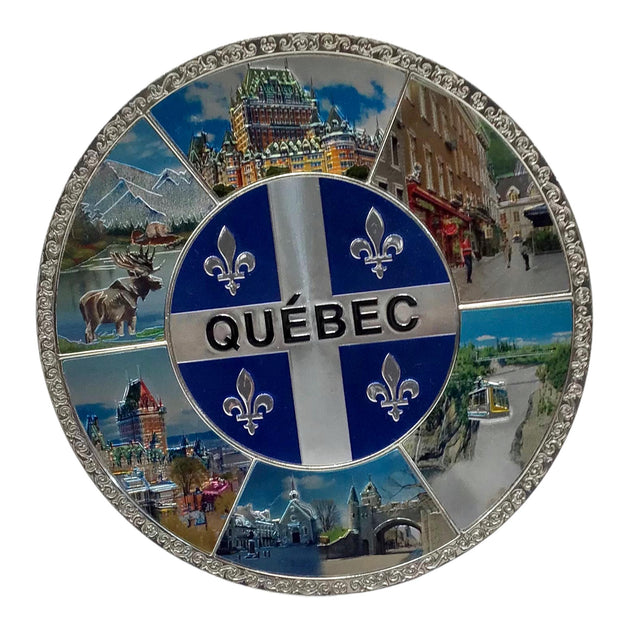 Canada /Québec Scenic Souvenir Tin Plate Gift 6” Circle Shaped