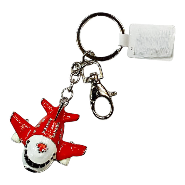 Canada Airplane Keychain Metal Die-Cast Souvenir Key Ring