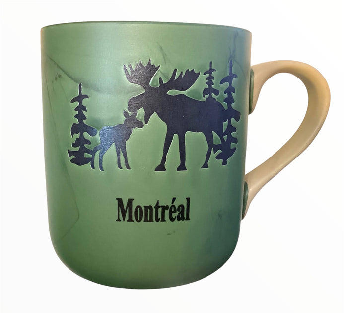 Vintage Montreal Souvenir Coffee Mugs | Moose & Maple Leaf Cups Canada